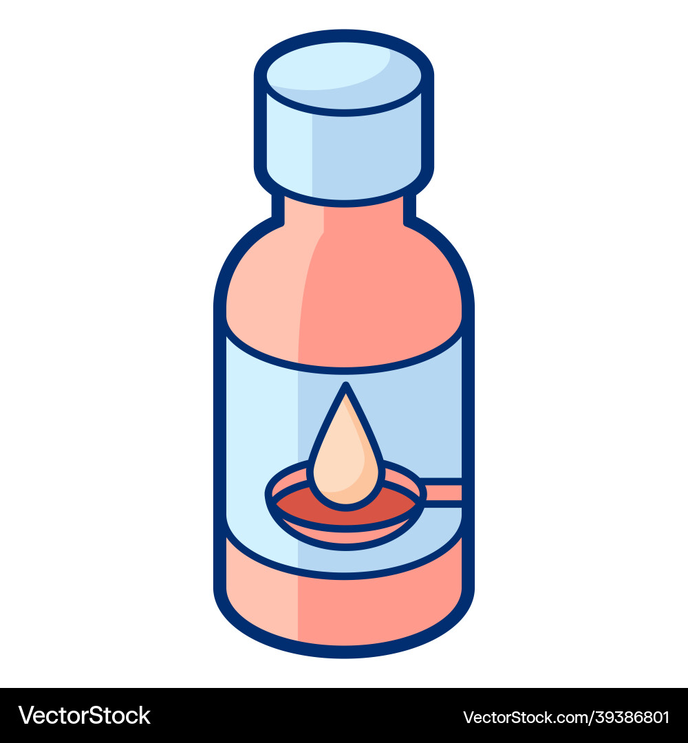 Medicinal syrup in cartoon style Royalty Free Vector Image