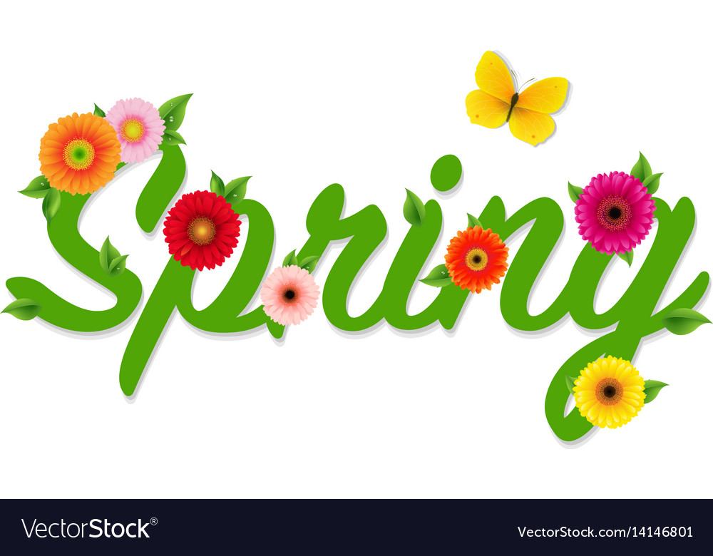 Spring text Royalty Free Vector Image - VectorStock