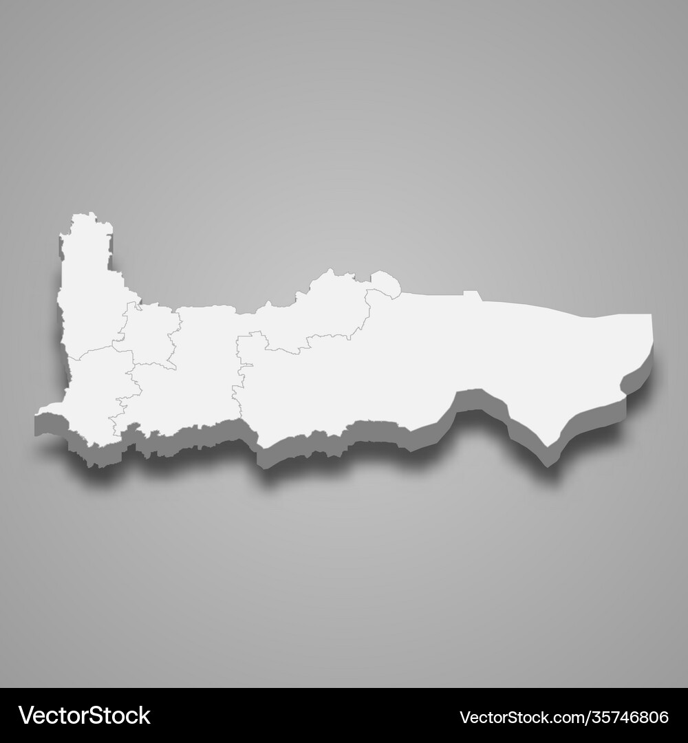 3d isometric map hama is a province syria Vector Image