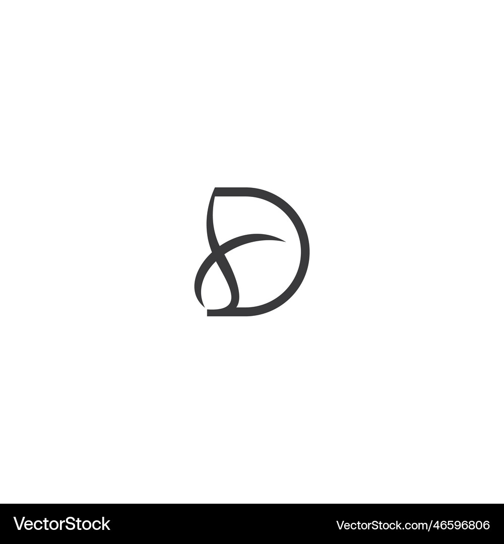 Alphabet letters monogram logo dx xd d and x Vector Image