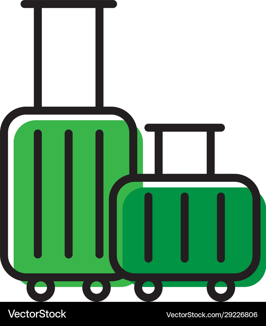 Baggage luggage line icon outline sign linear Vector Image