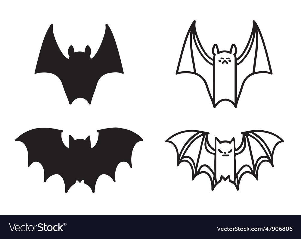 Bat shapes and outlines Royalty Free Vector Image