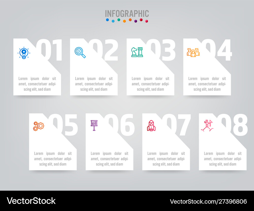 Business infographic labels template with option Vector Image