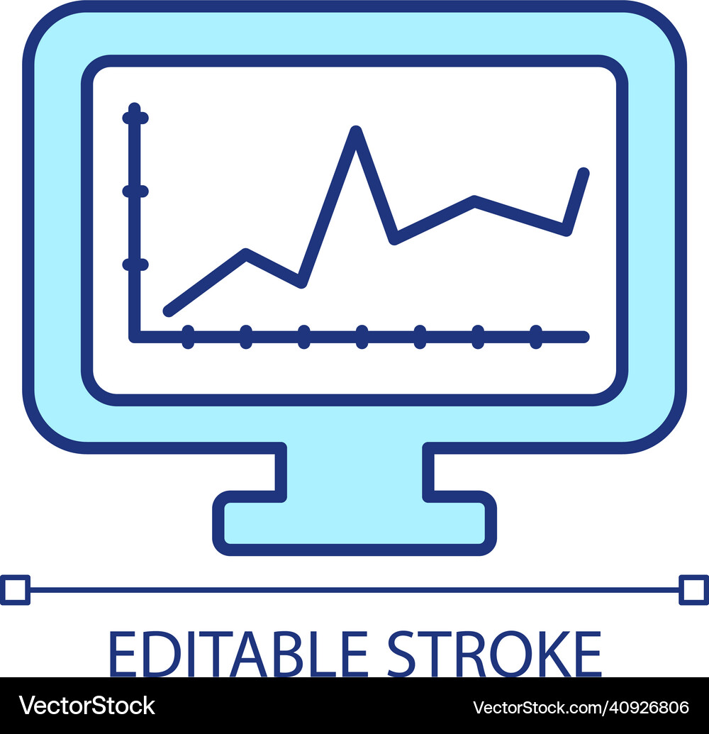 Business performance analysis rgb color icon Vector Image