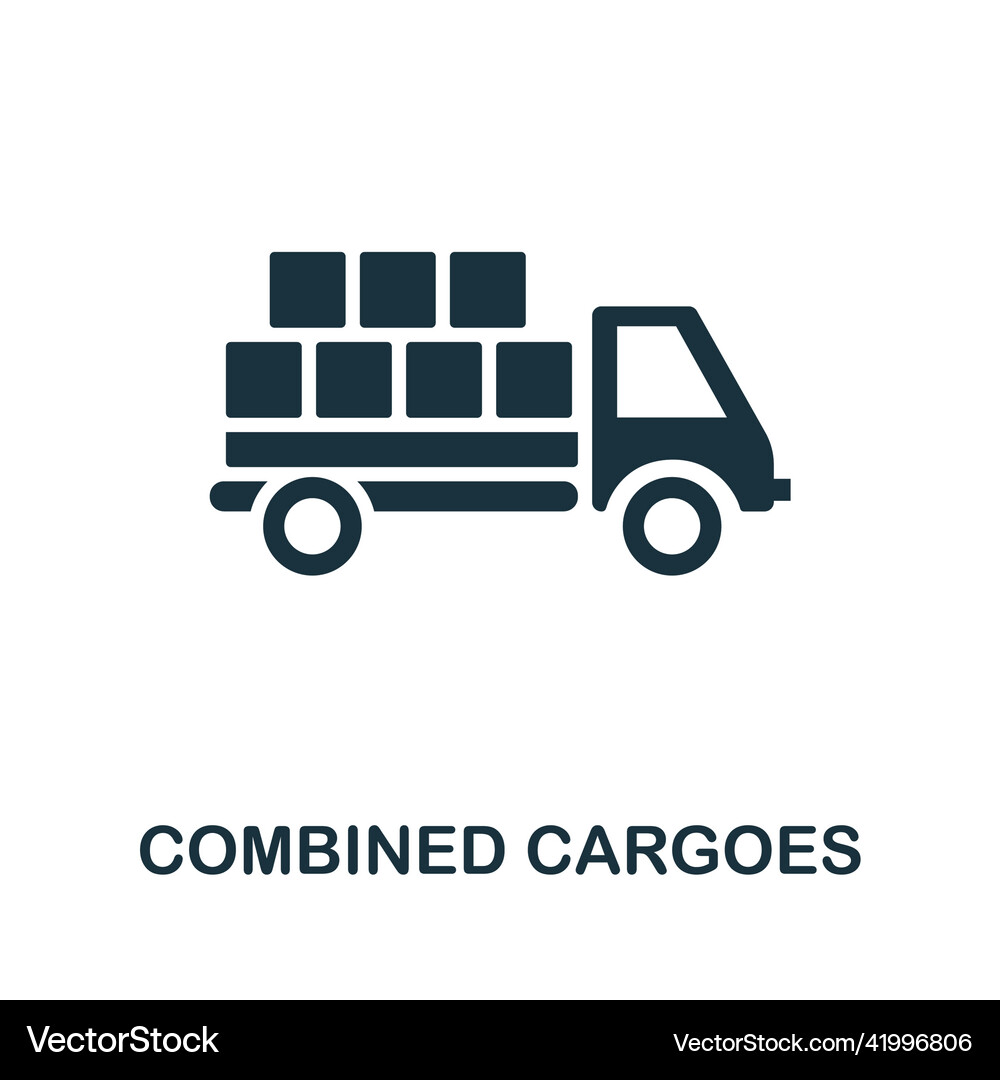 Combined cargoes icon monochrome simple Royalty Free Vector