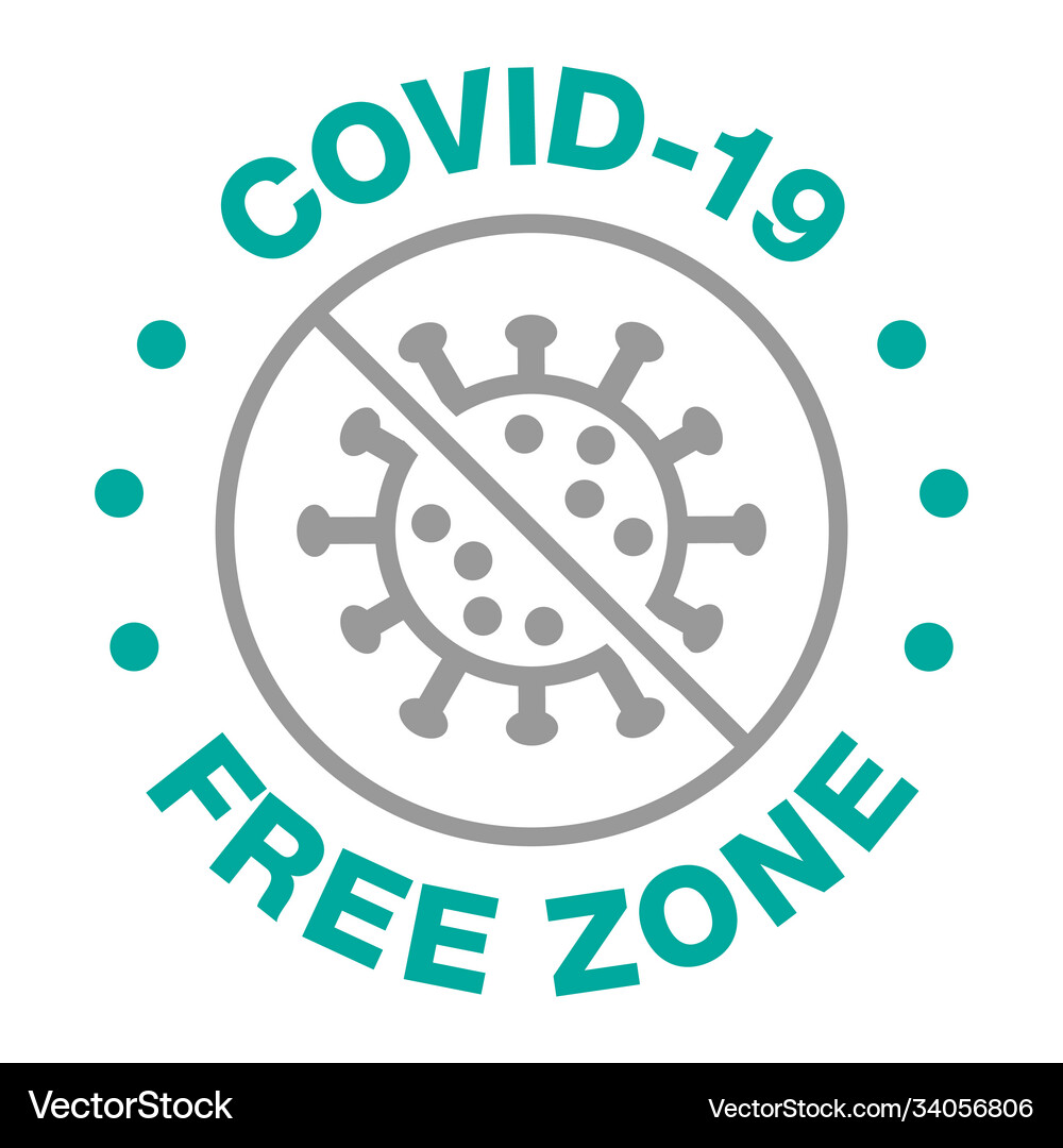Disinfected area round sticker label sign Vector Image