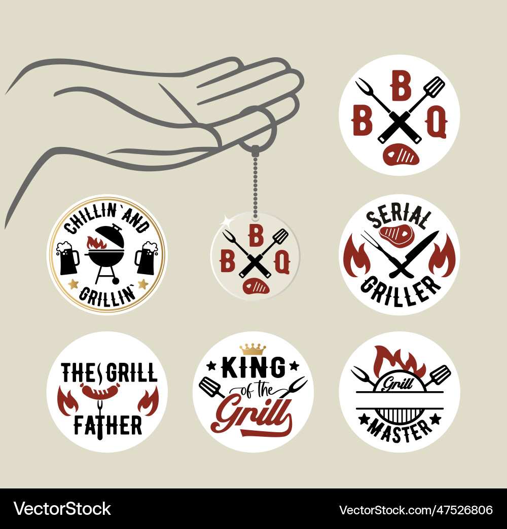Fun barbecue and grill inscription Royalty Free Vector Image