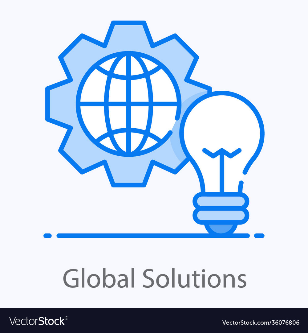Global solution Royalty Free Vector Image - VectorStock