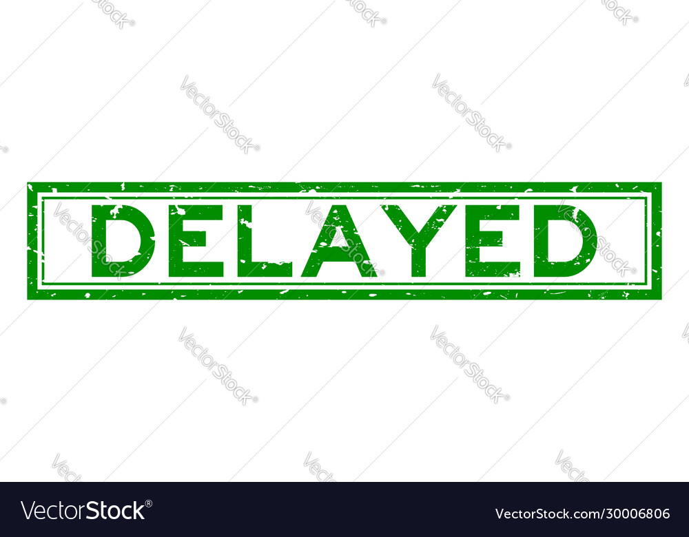 Grunge green delayed word square rubber seal Vector Image