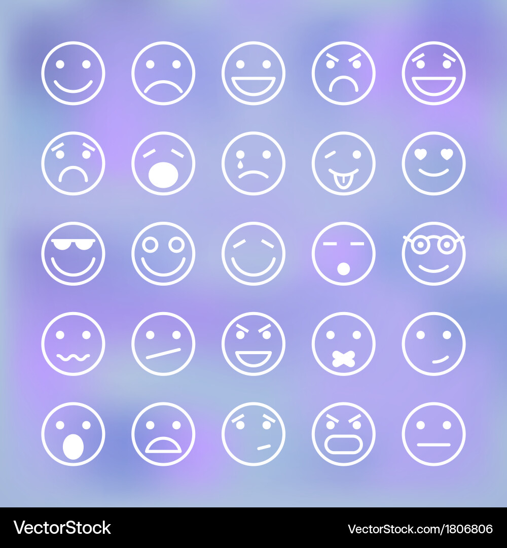Icons set of smiley faces for mobile application Vector Image