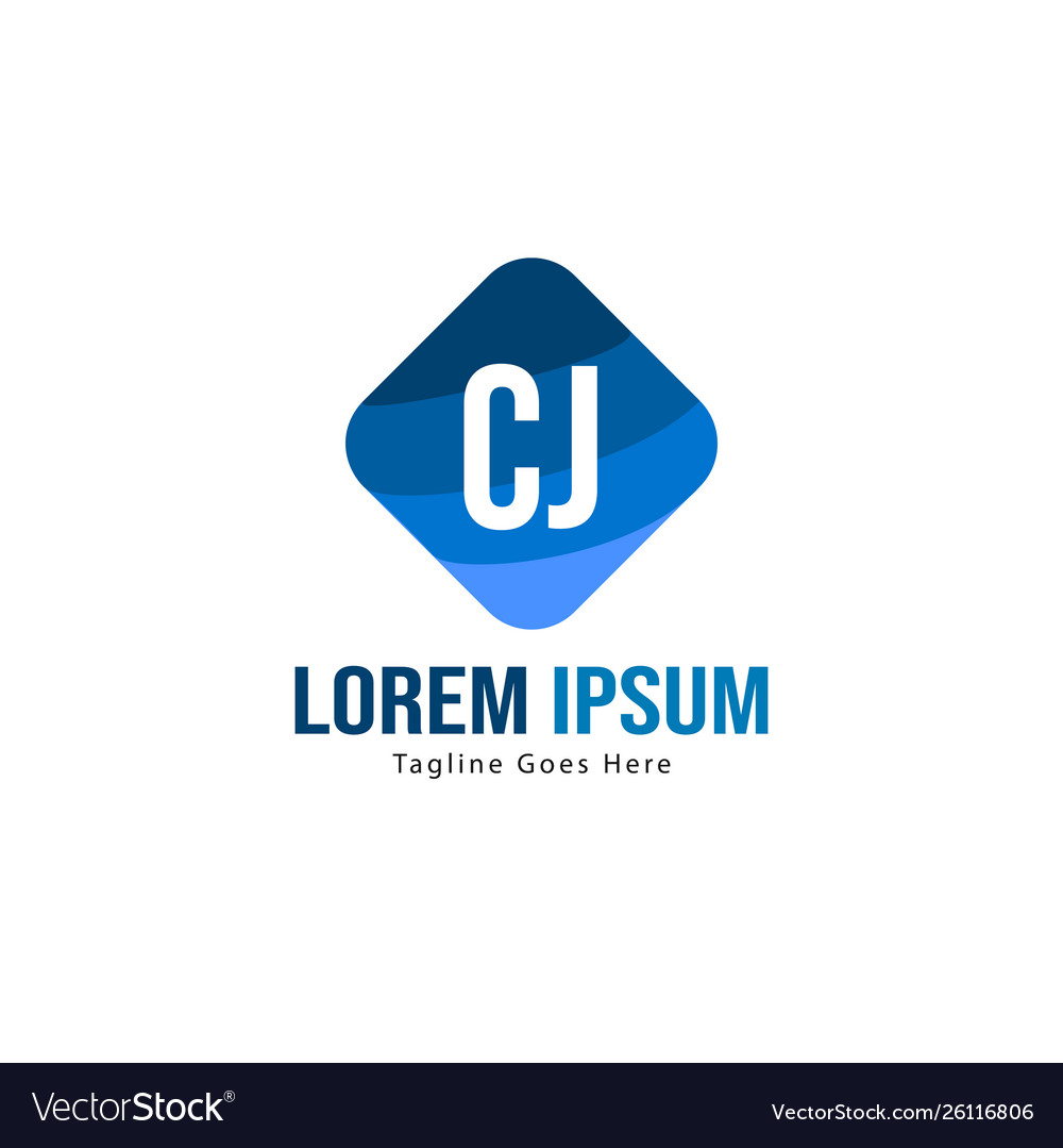 Initial cj logo template with modern frame Vector Image