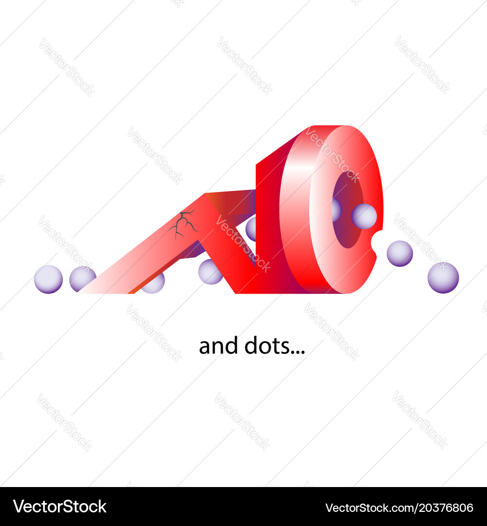 Inscription in the form 3d shapes Royalty Free Vector Image