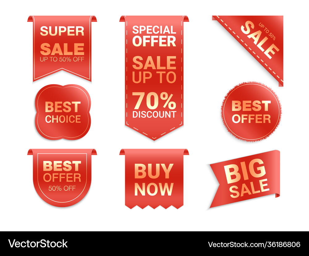 Labels isolated on white background sale Vector Image
