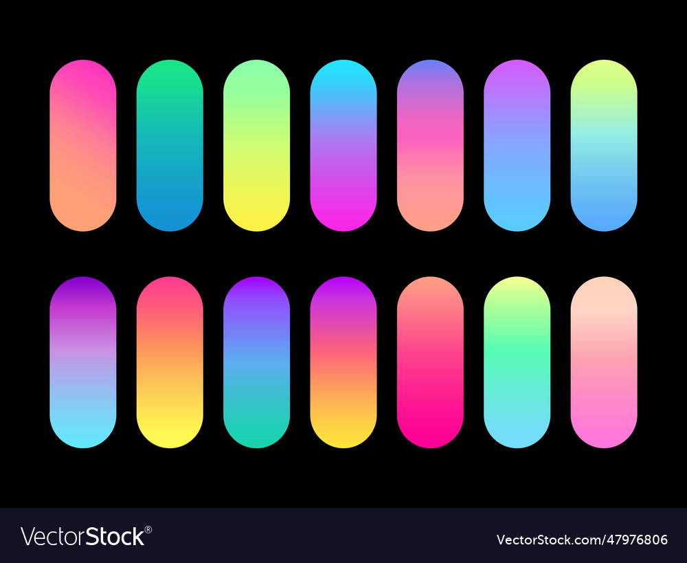 Pastel color gradient collection palette set Vector Image