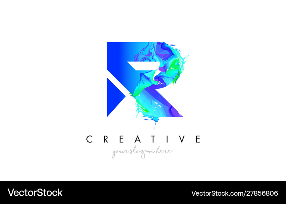 R letter icon design logo with creative artistic Vector Image