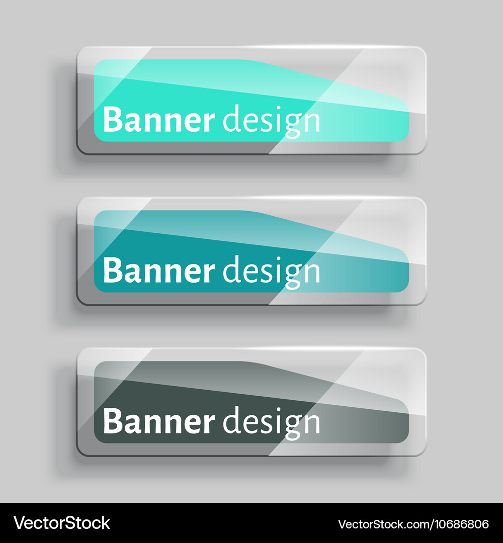 Set of three realistic abstract transparent Vector Image