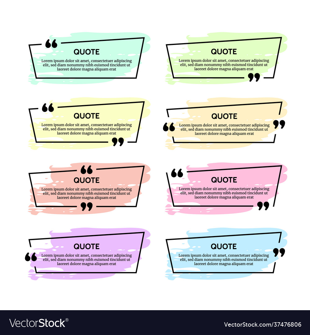 Set quote box frames Royalty Free Vector Image