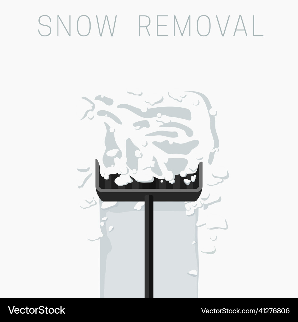 Snow removal with a shovel after snowfall Vector Image