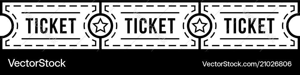 Thin Line Ticket Strip with Star Royalty Free Vector Image