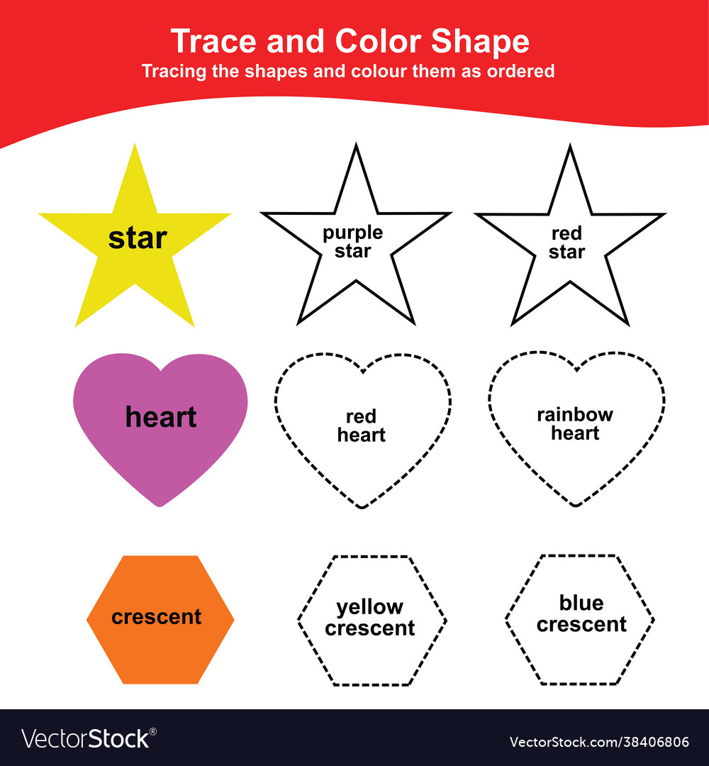 Tracing And Coloring Shapes Shapes Worksheets For Preschoolers And