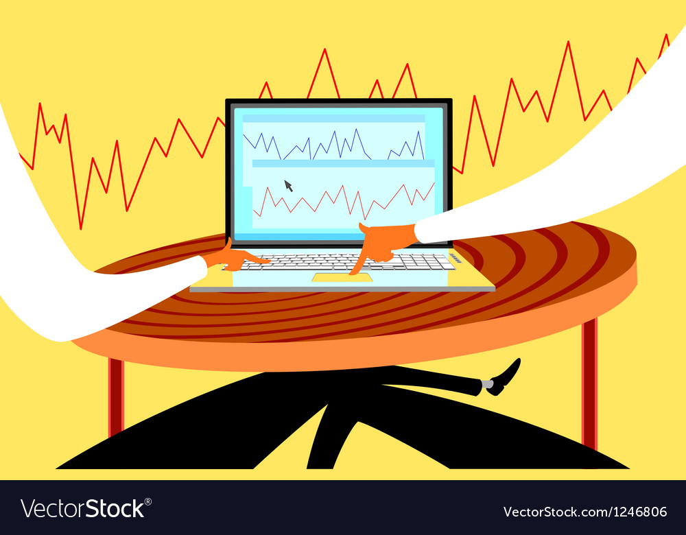User and laptop Royalty Free Vector Image - VectorStock