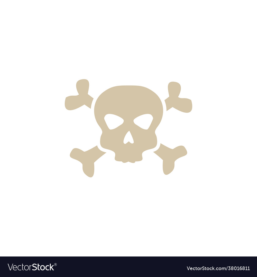 Ancient pirate skull and crossbones sign flat Vector Image