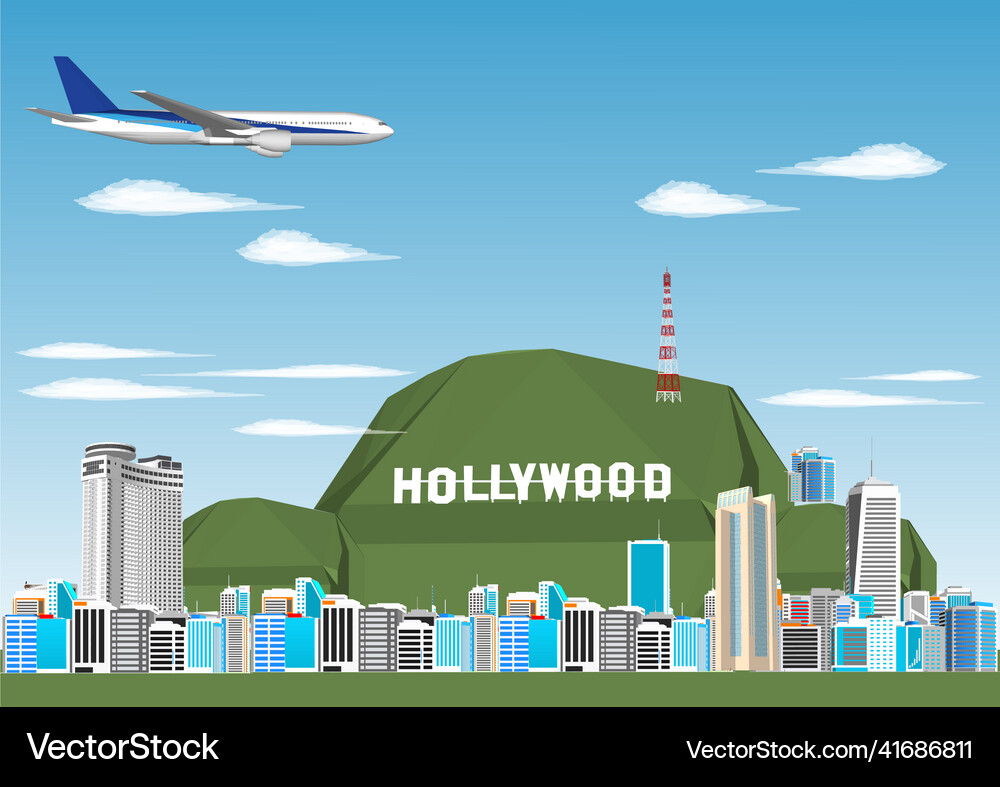 Beautiful hollywood city Royalty Free Vector Image
