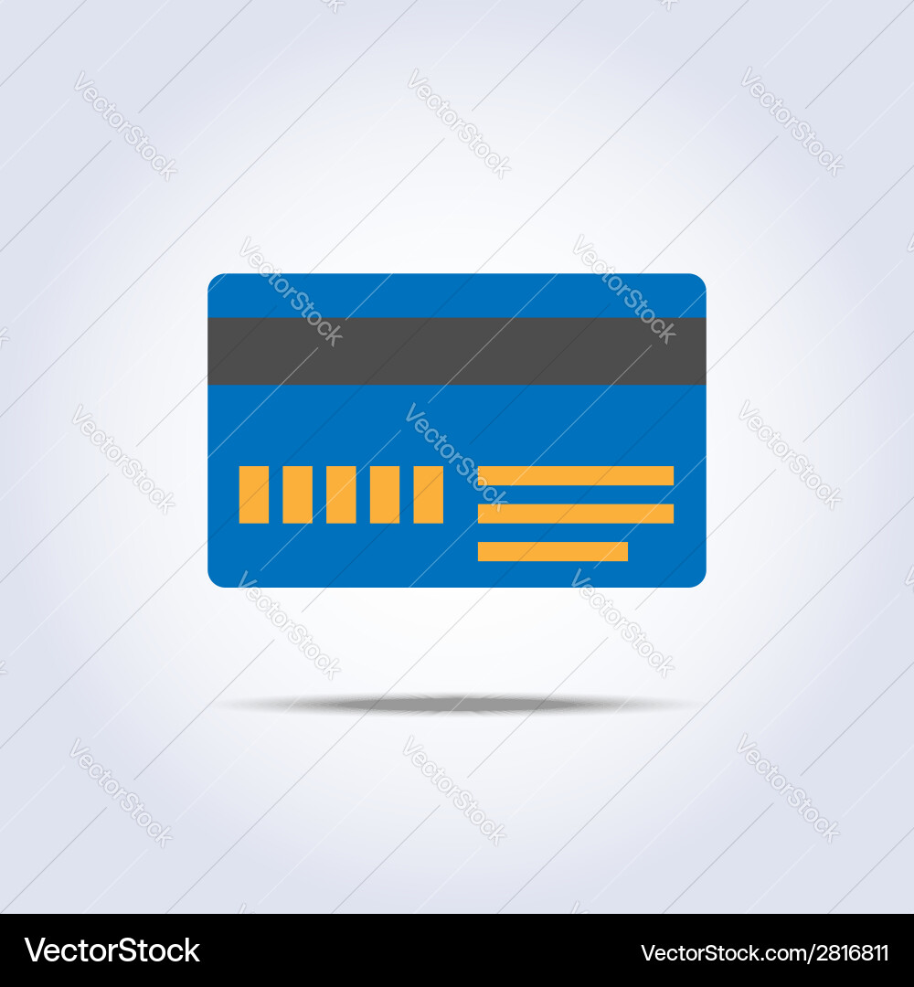 Blue color credit card icon Royalty Free Vector Image