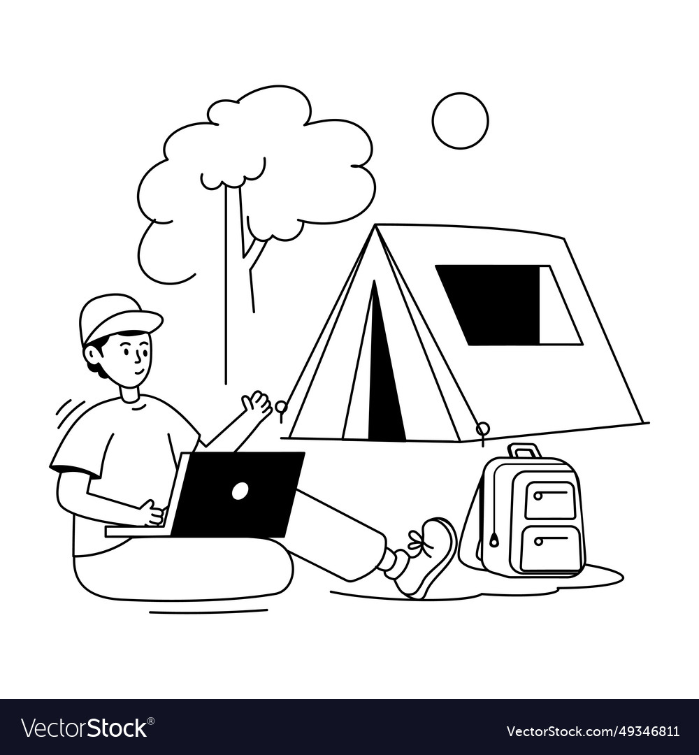 Camping work Royalty Free Vector Image - VectorStock