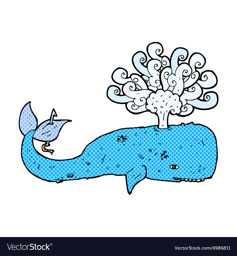 Comic cartoon whale Royalty Free Vector Image - VectorStock