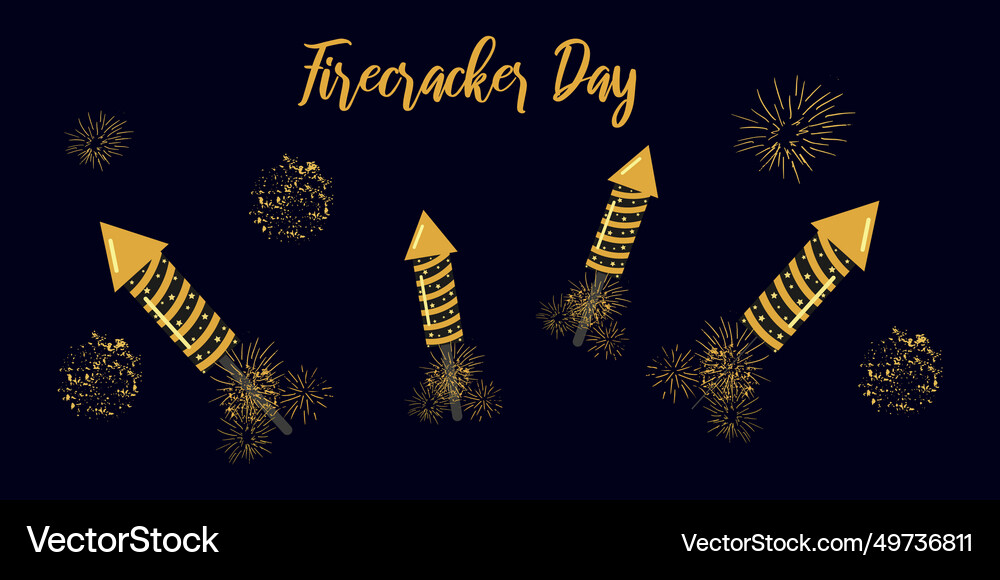 Day of launching firecrackers and fireworks Vector Image