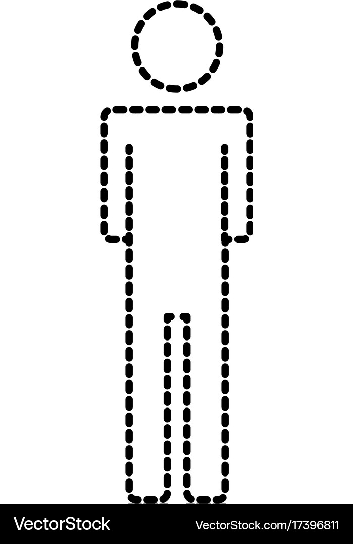 Dotted shape man pictograph with body design Vector Image