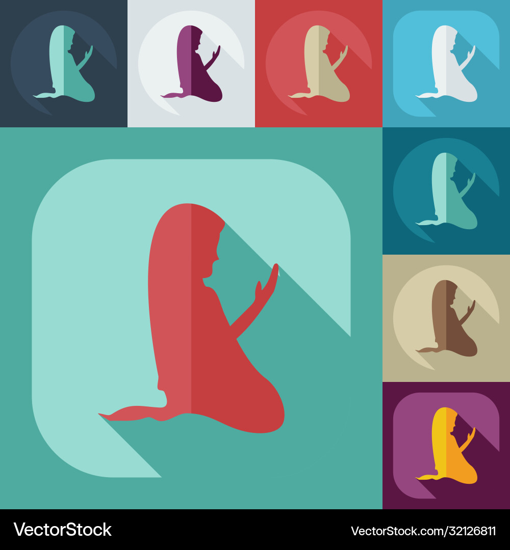 Flat modern design with shadow icons muslim Vector Image