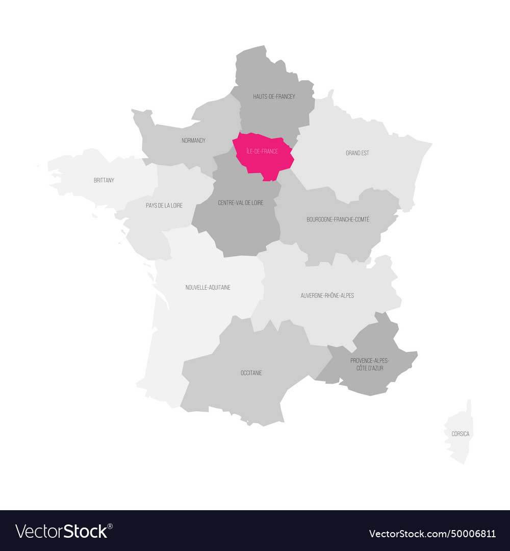 Ile-de-france - map of region france Royalty Free Vector