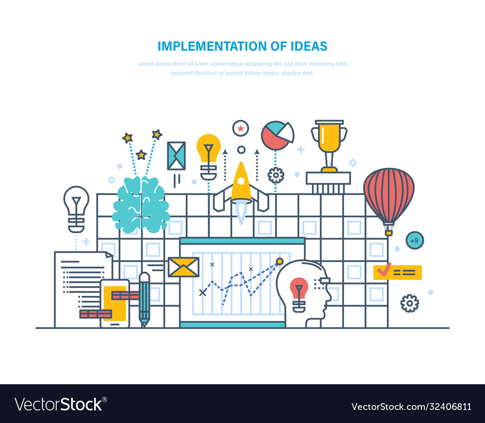 Implementation big ideas improving Royalty Free Vector Image