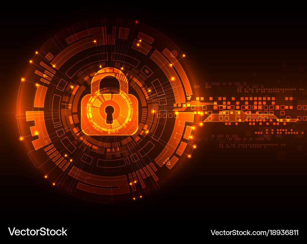 Protection concept of digital and technological Vector Image