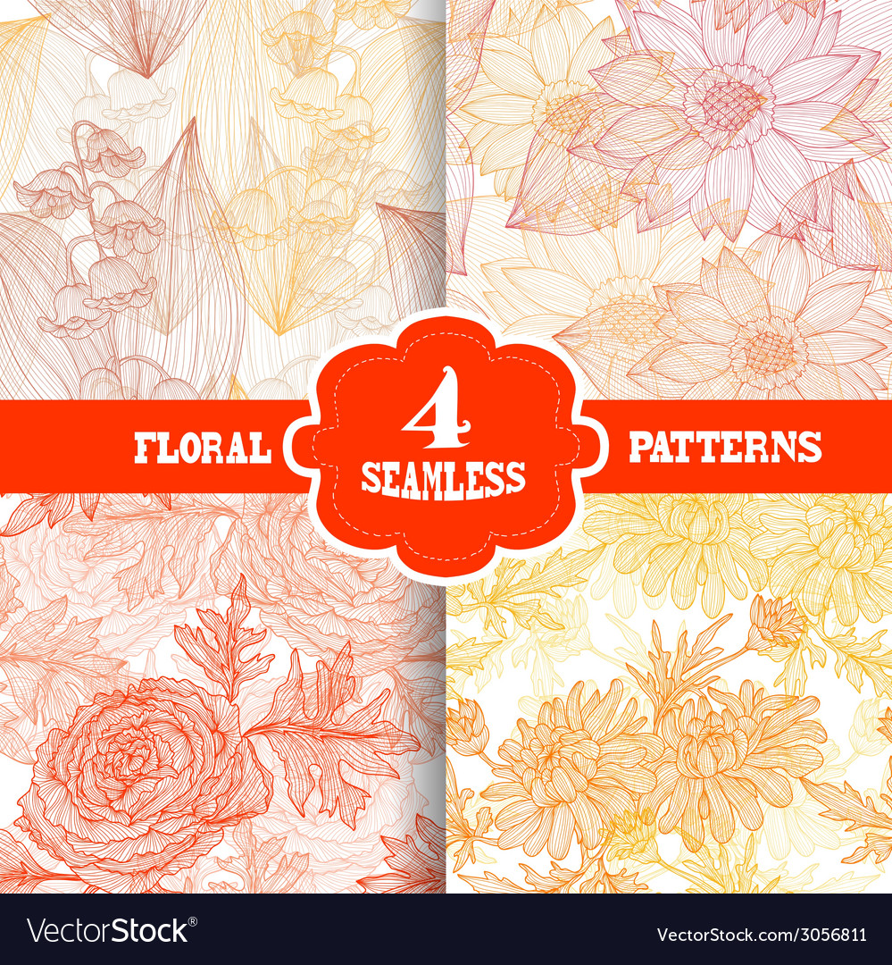 Seamless patterns set Royalty Free Vector Image