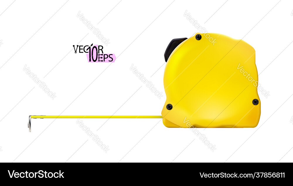 Side view realistic tape measure isolated on white