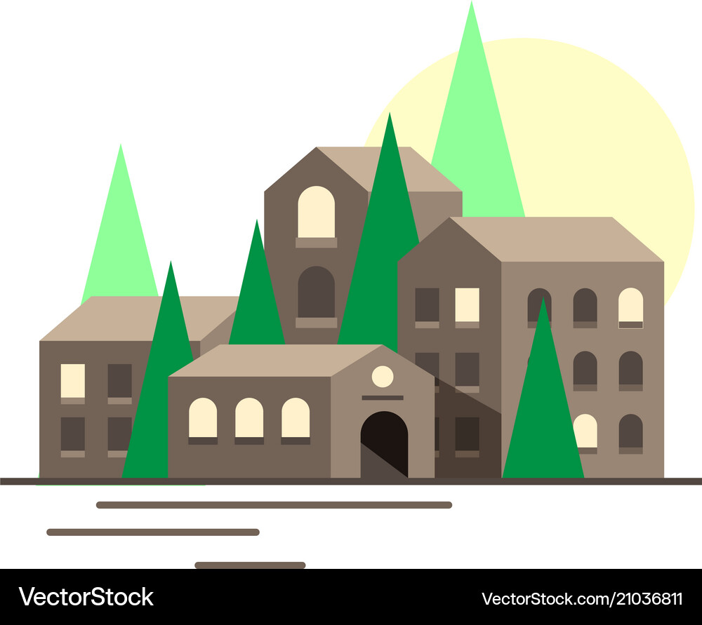 Small town Royalty Free Vector Image - VectorStock