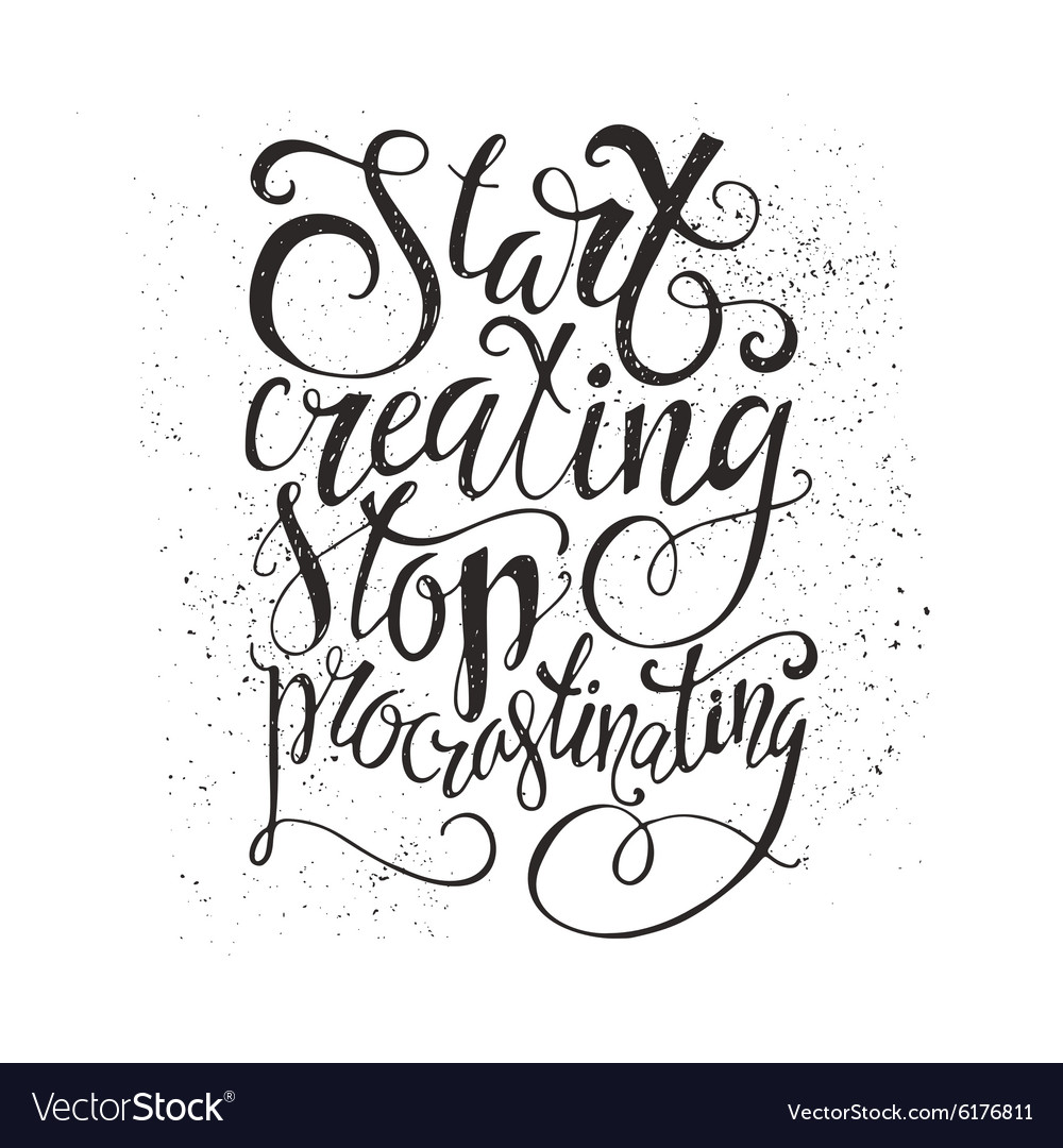 Stop procrastination Royalty Free Vector Image