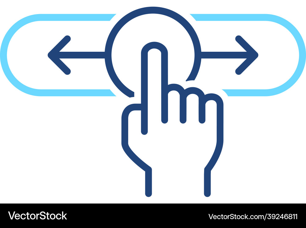 Swipe gesture in right and left sides on off Vector Image