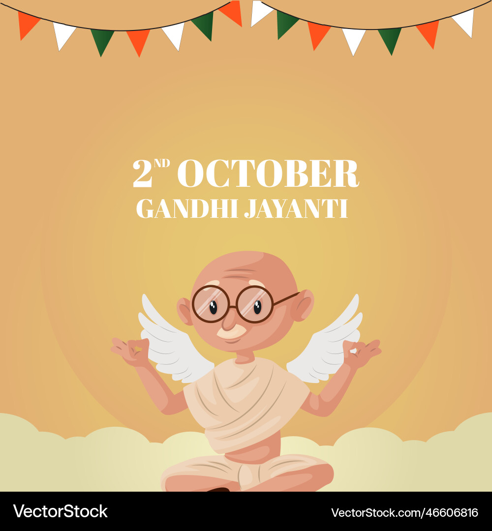 2nd october gandhi jayanti banner design Vector Image
