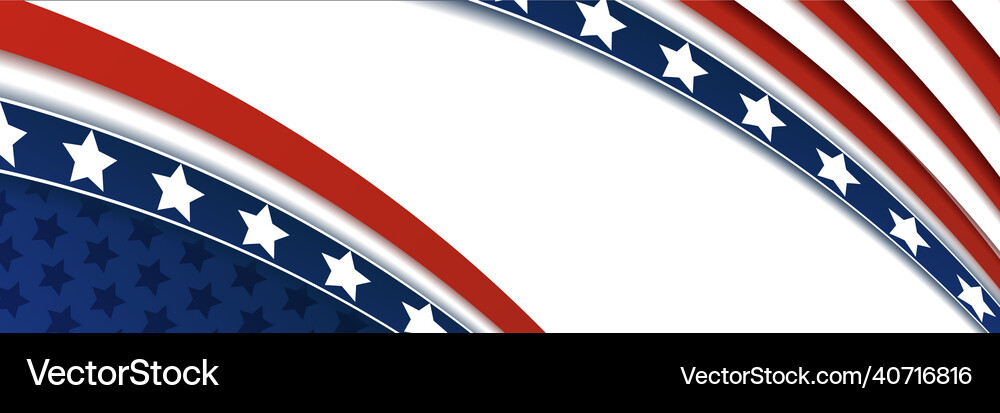 American blue and red banner background template Vector Image