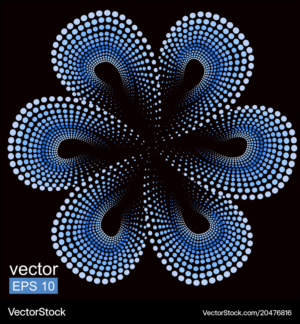 Blue tiare flower doted monoi on black Royalty Free Vector