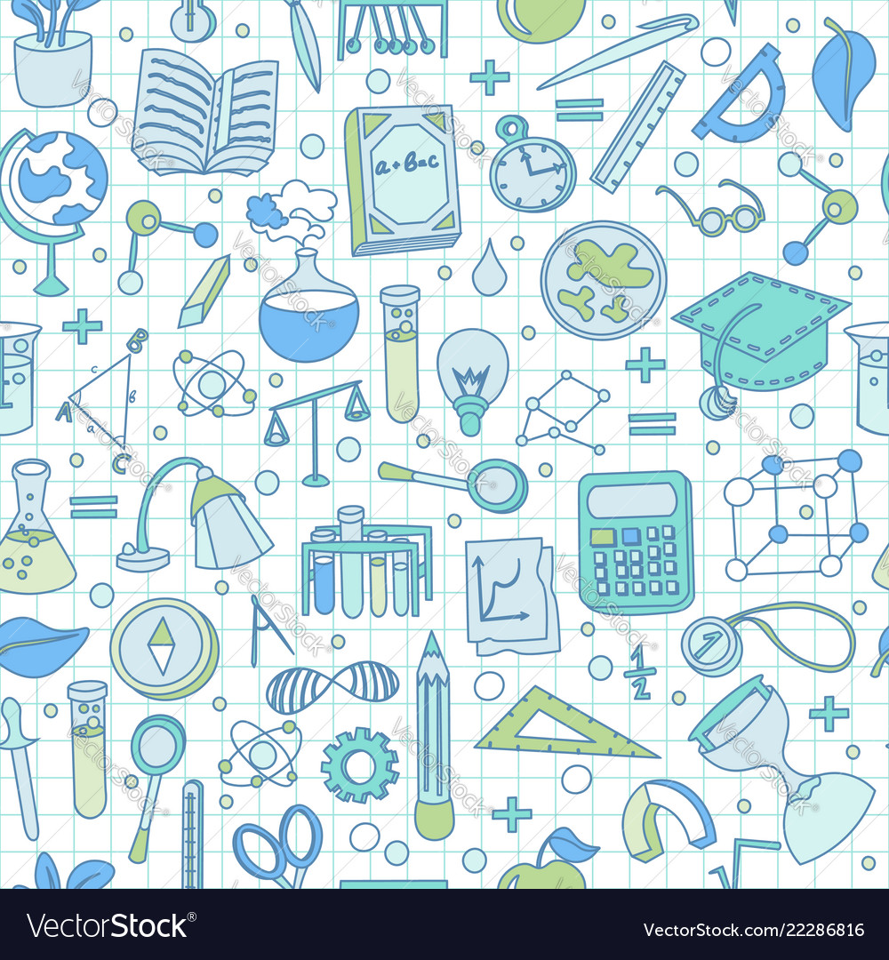 Colored back to school pattern Royalty Free Vector Image