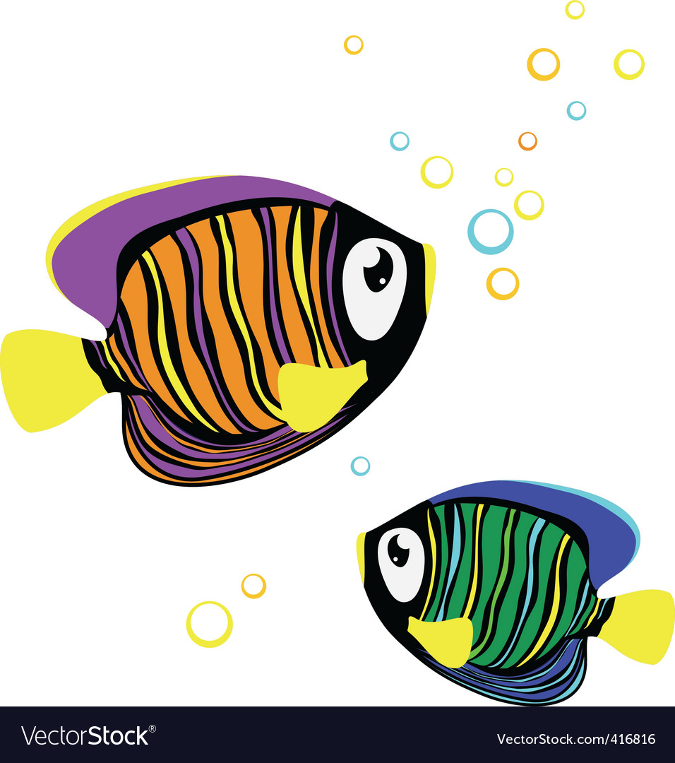 Colored fish Royalty Free Vector Image - VectorStock