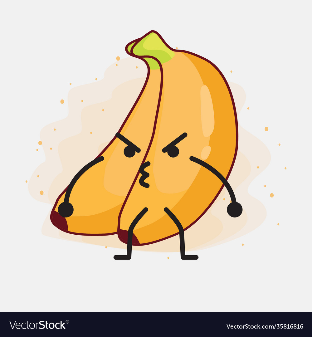 Cute banana fruit character Royalty Free Vector Image