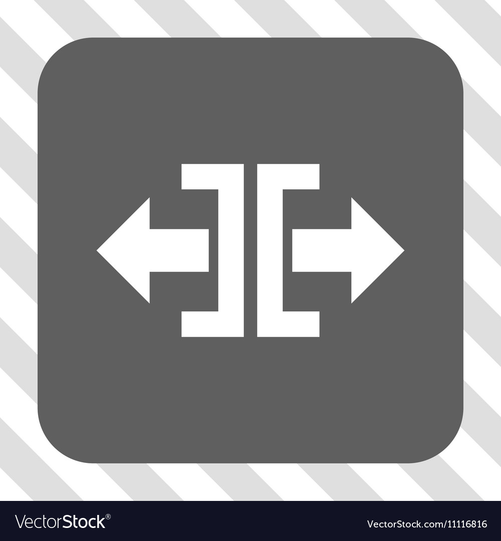 Divide horizontal direction rounded square button Vector Image