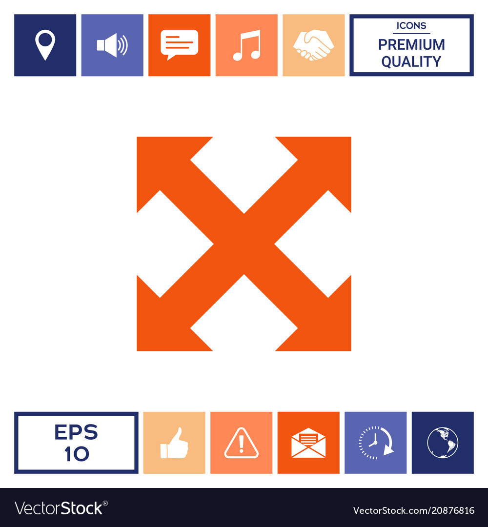 Extend resize enlarge icon Royalty Free Vector Image