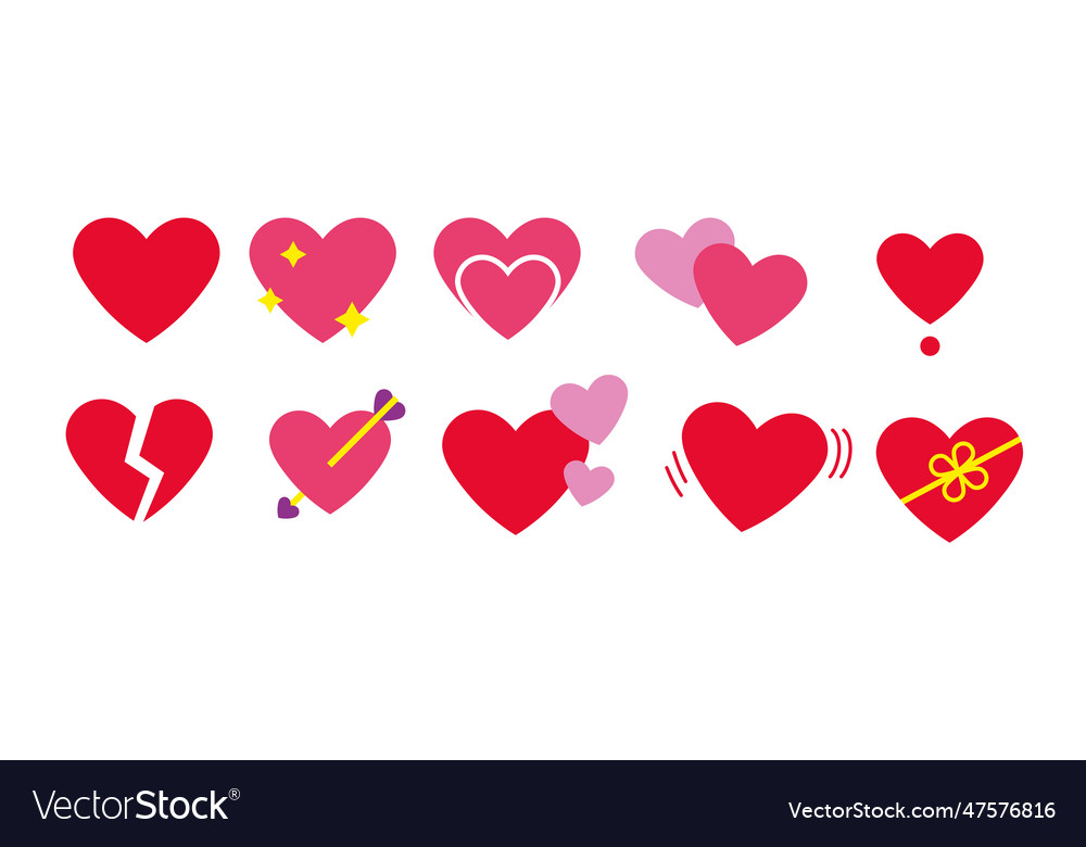 Heart Color Set Icons Royalty Free Vector Image